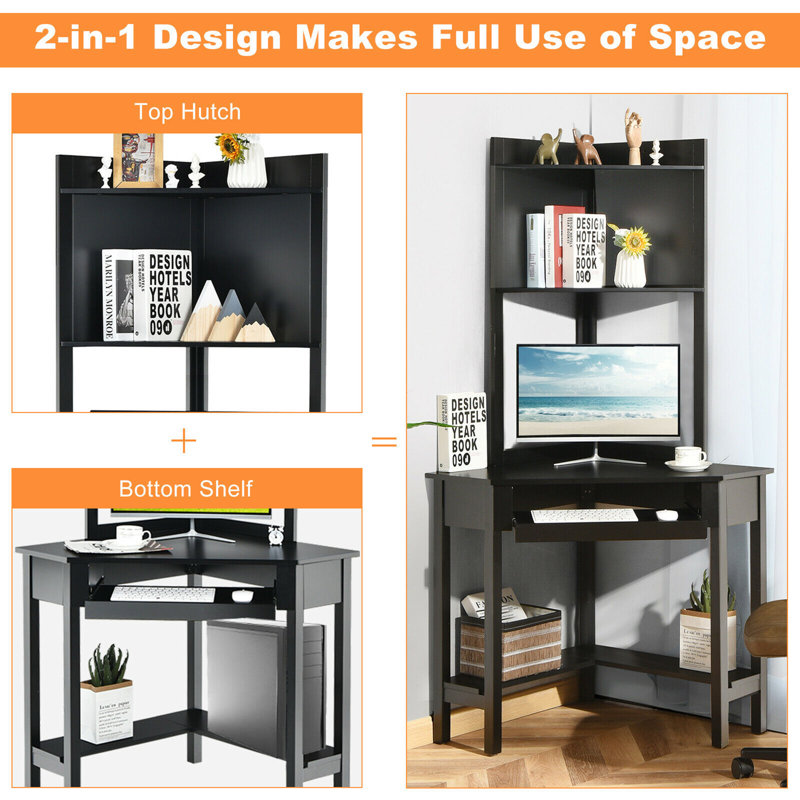 Corner Computer Desk Black